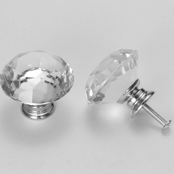 Accents | Crystal Glass Clear Door Knobs Drawer Handles 1p | Poshmark